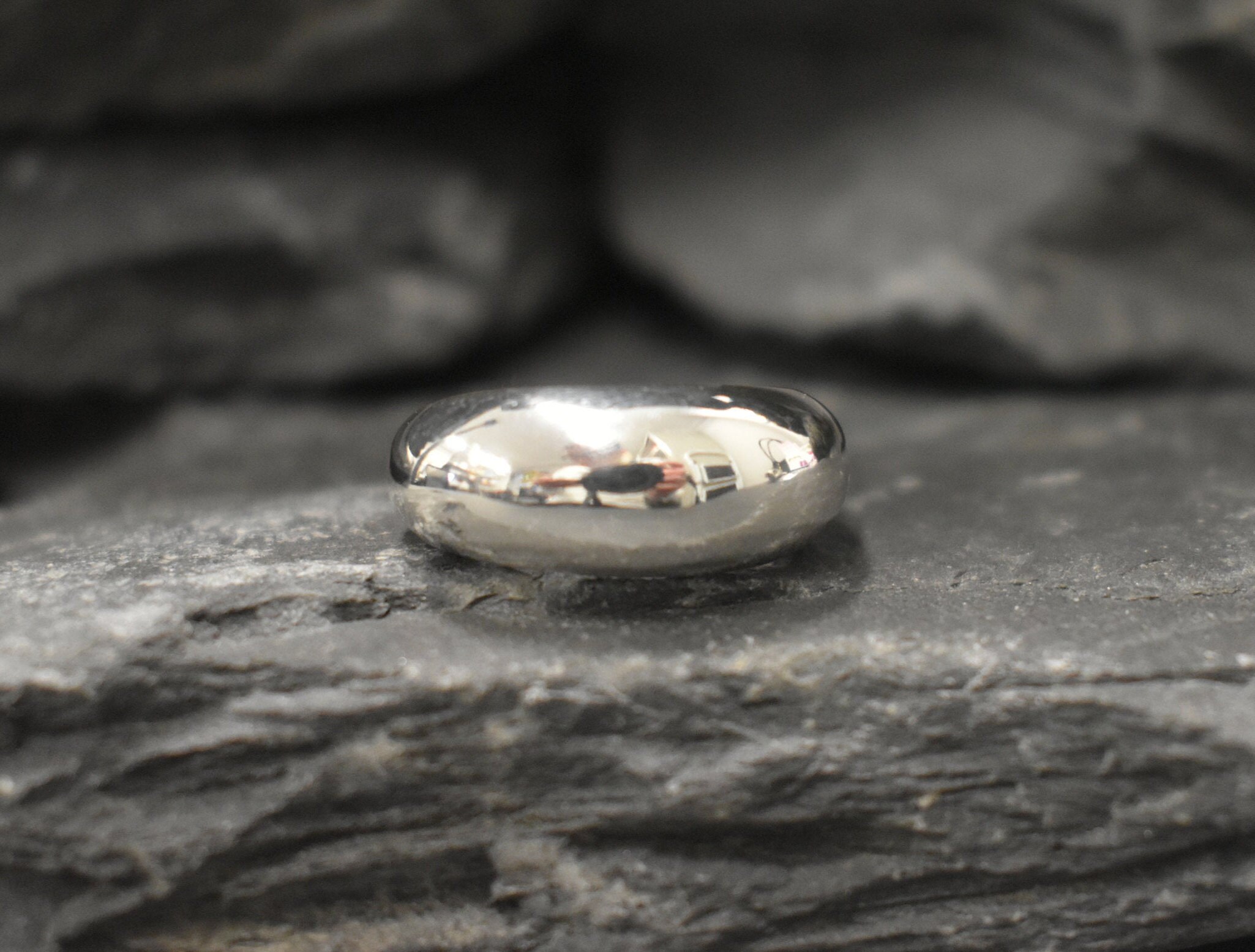 Smooth Silver Ring Convex Ring Solid Silver Ring Bubble - Etsy UK