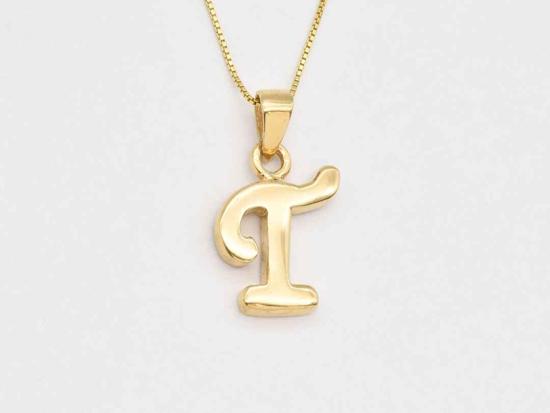 Gold Letter "t" Pendant, Letter T Necklace, Alphabet Pendant, Large "t ...