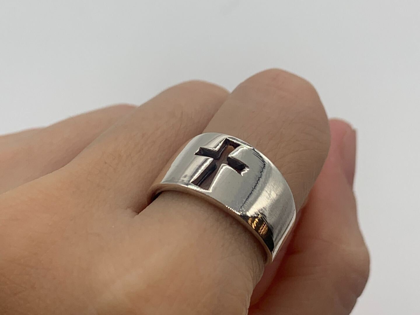 Cross Wide Band, Crosslet Ring, Cut Out Cross Ring, Vintage Cross ...