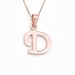 Letter D Rose Gold Pendant, Capital D Pendant, Initial D Necklace ...