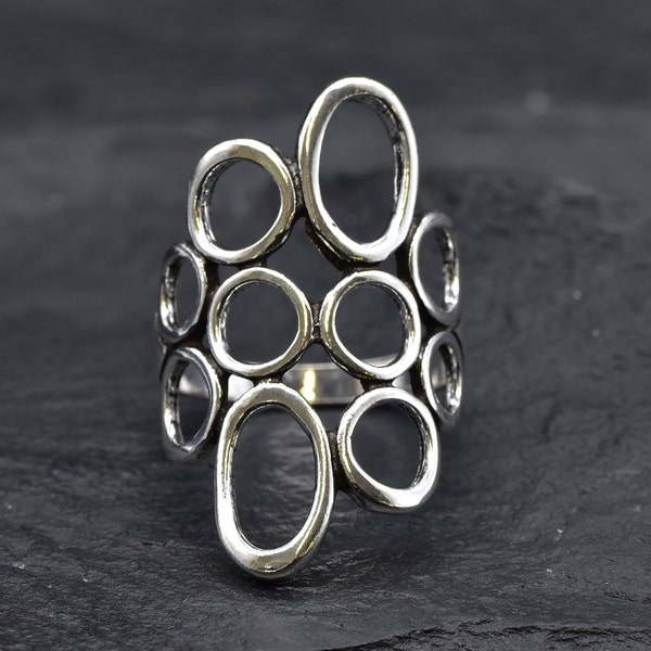 Long Silver Ring - Etsy