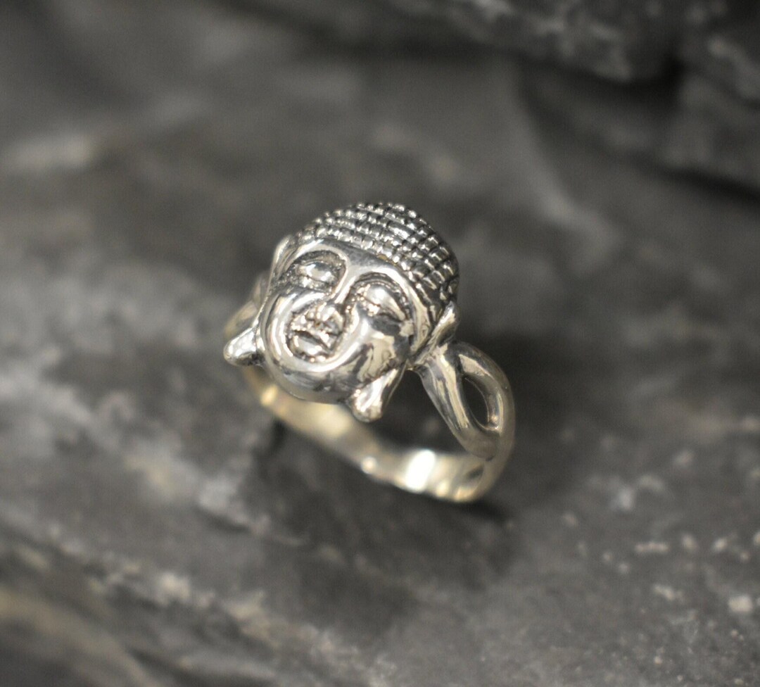 Buddha Ring, Silver Buddhist Ring, Symbolic Ring, Gautama Buddha Ring ...
