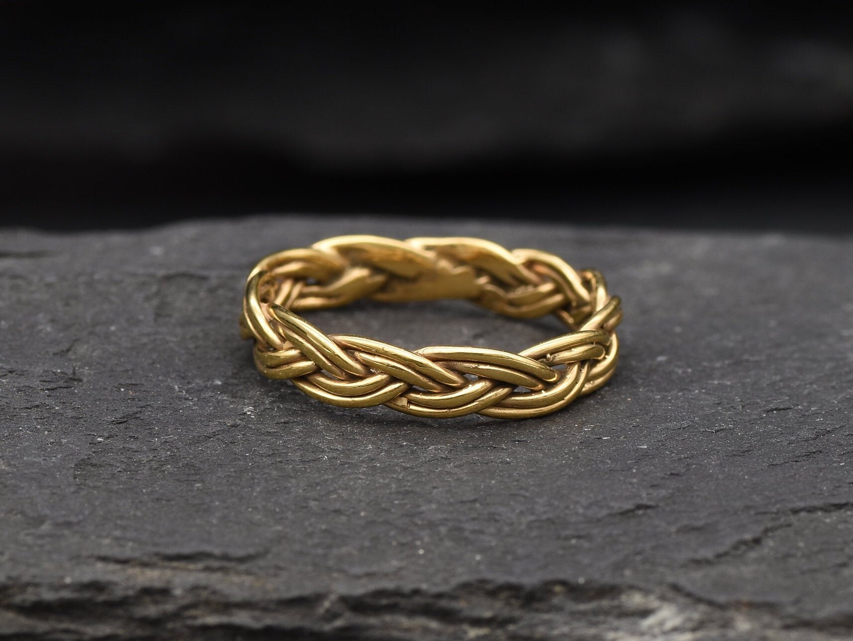 Gold Braided Ring Stacking Ring Gold Vermeil Ring Plait | Etsy