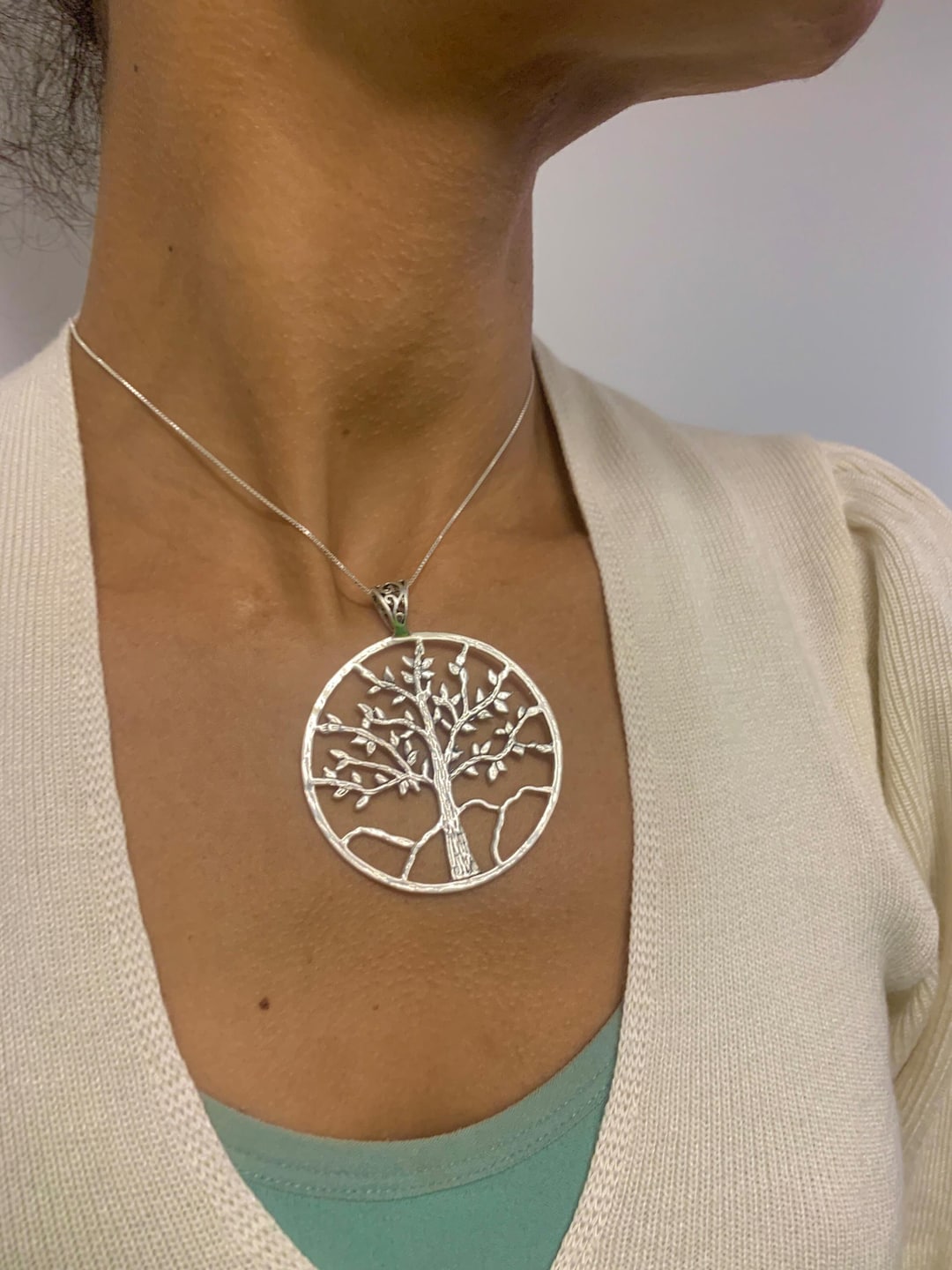 Tree of Life Pendant, Large Tree Necklace, Nature Pendant, Silver Tree ...