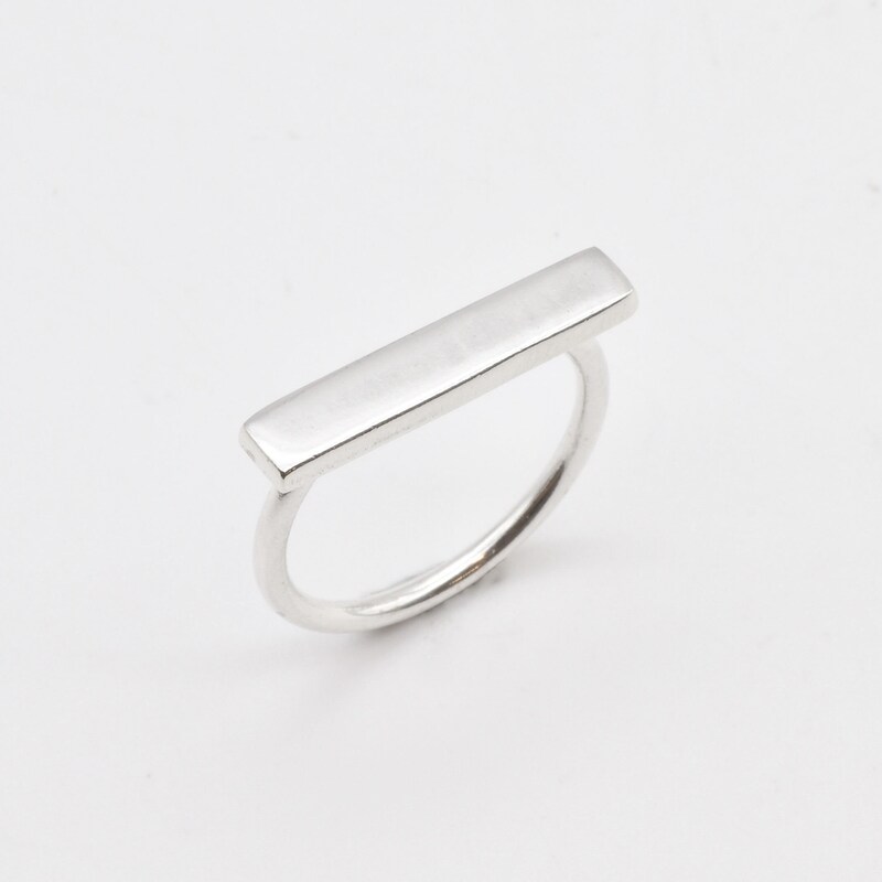 Bar Ring Silver - Etsy