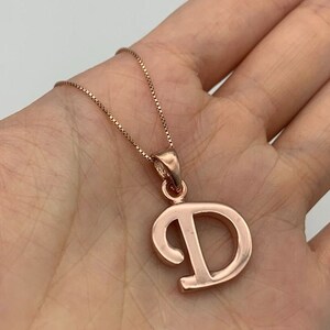 Letter D Rose Gold Pendant, Capital D Pendant, Initial D Necklace ...