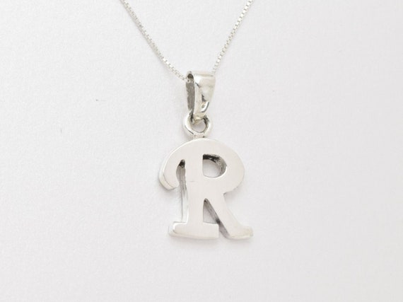 Letter R Pendant Letter Charm Initial R Necklace Alphabet Pendant Capital Initial R Minimalist Letter Pendant Initial R Etsy