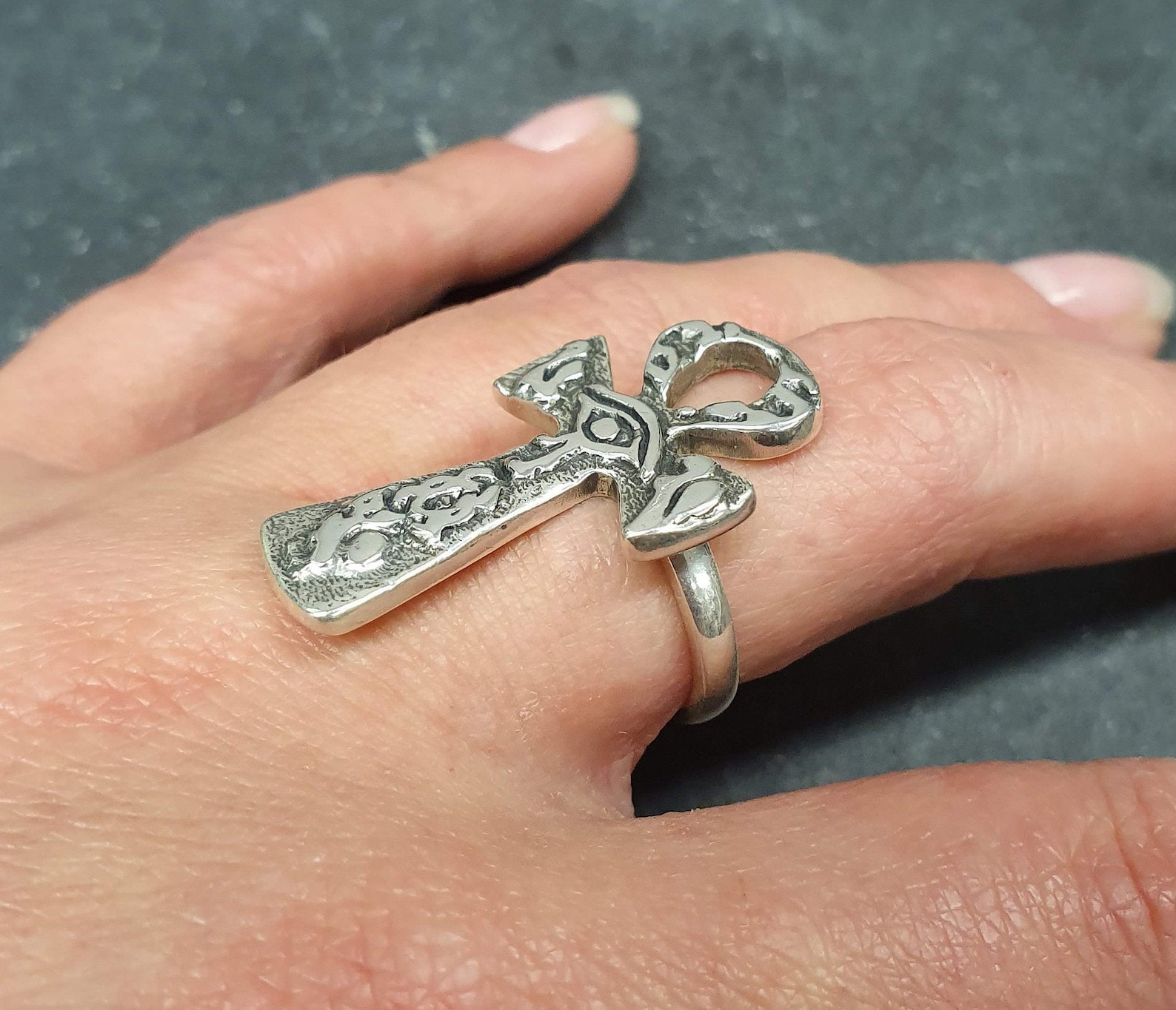 Ankh Ring Silver Ankh Ring Solid Silver Ring Long Ring - Etsy UK