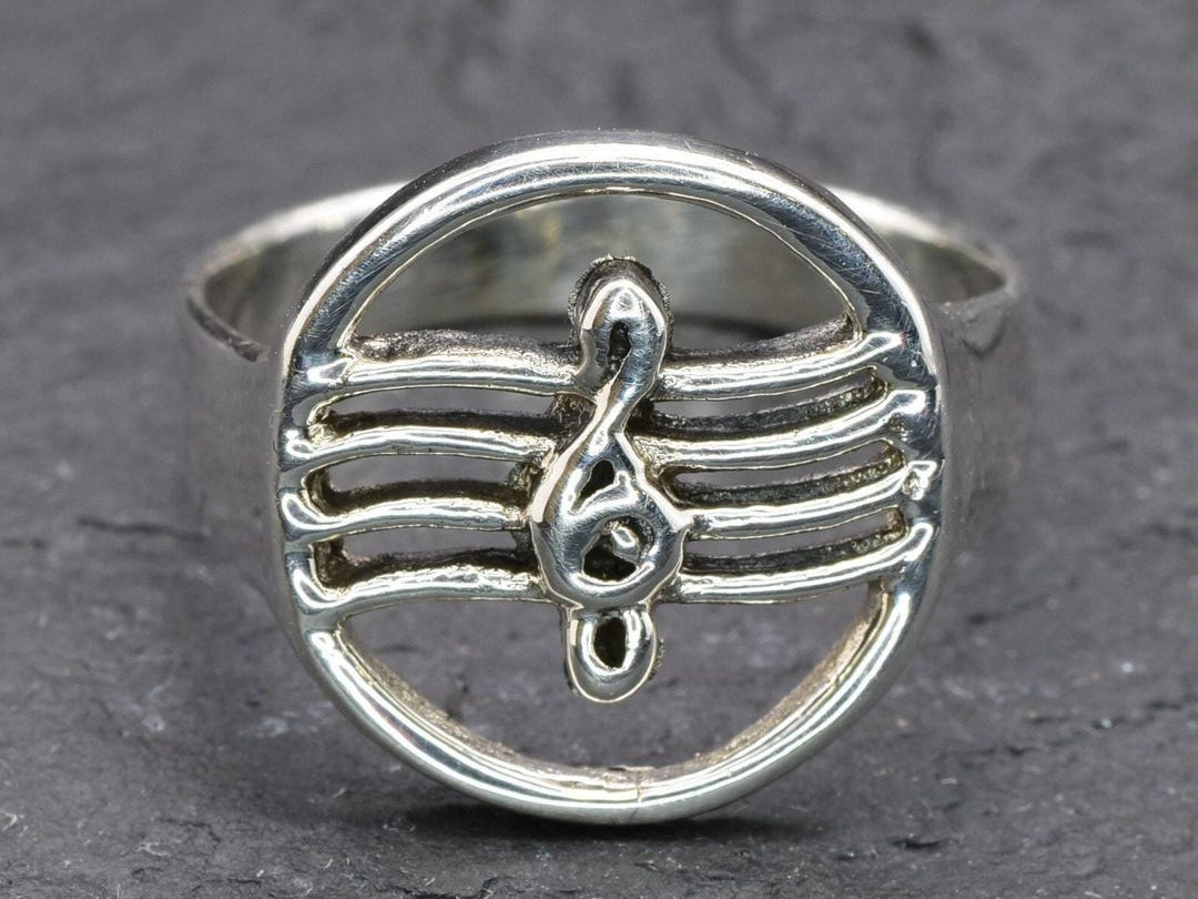 Silver Treble Clef Ring, Music Note Ring, Sterling Silver Ring ...