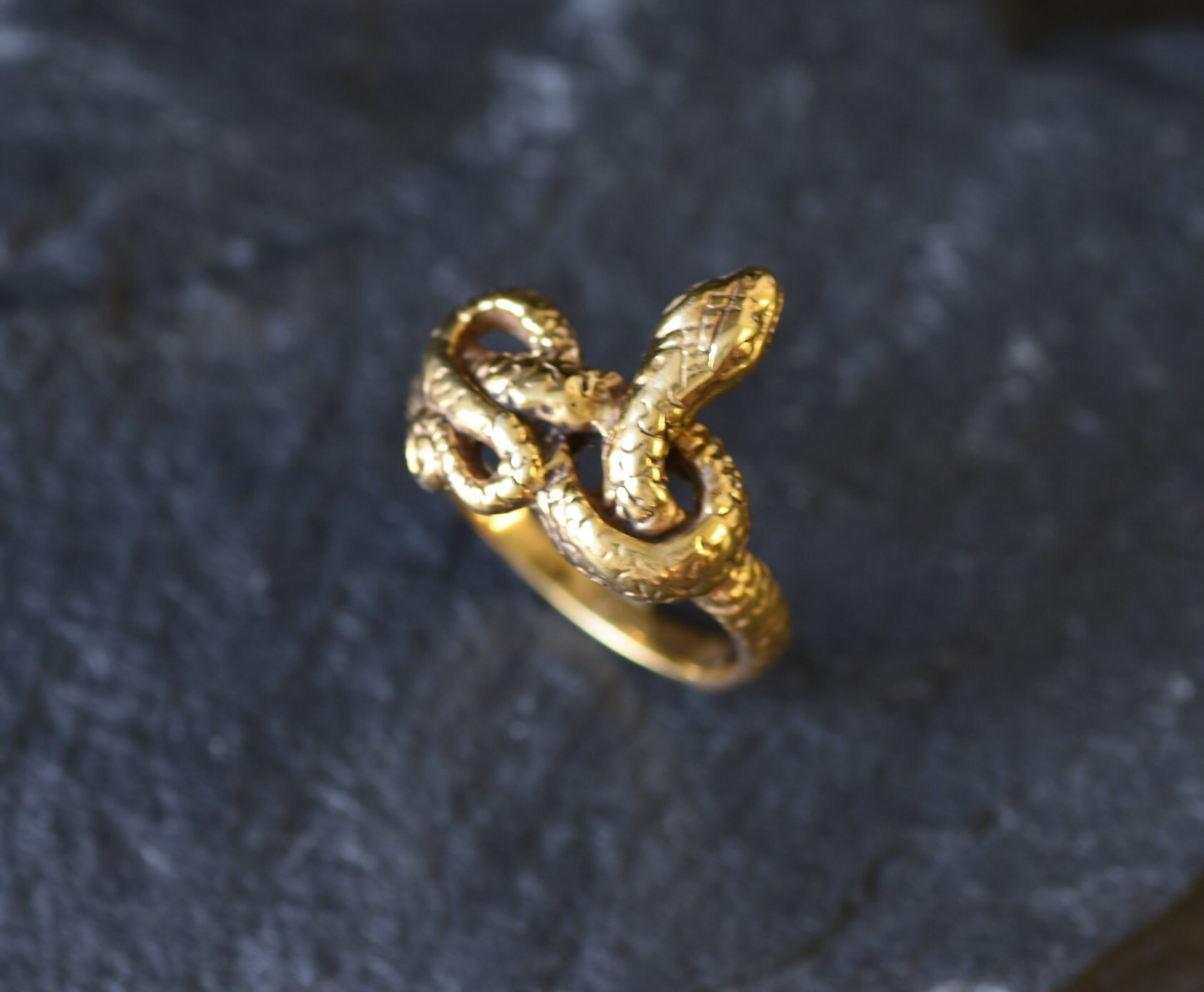 Gold Snake Ring Gold Statement Ring Gold Serpent Ring Snake | Etsy