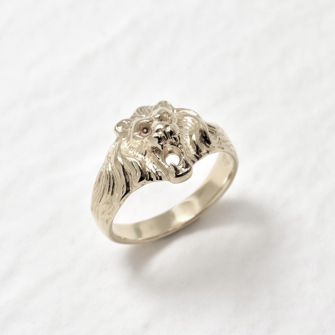 Lion Ring, Silver Lion Ring, Solid Silver Ring, Lion Head Ring, Leo ...