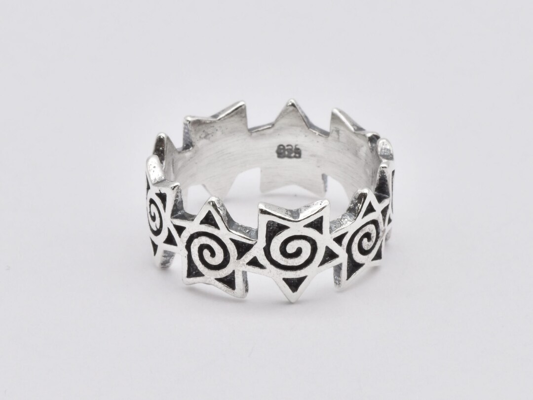 Silver Stars Ring, Eternity Stars Band, Star Swirl Ring, Infinity Stars ...