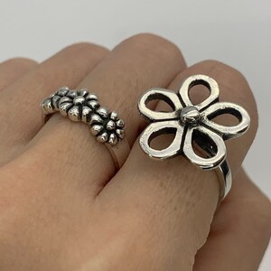 Large Flower Ring, Flower Ring, Cut Out Flower, Five Petal Flower ...