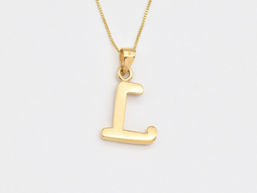 Gold Letter L Pendant Capital L Pendant Initial L Necklace - Etsy
