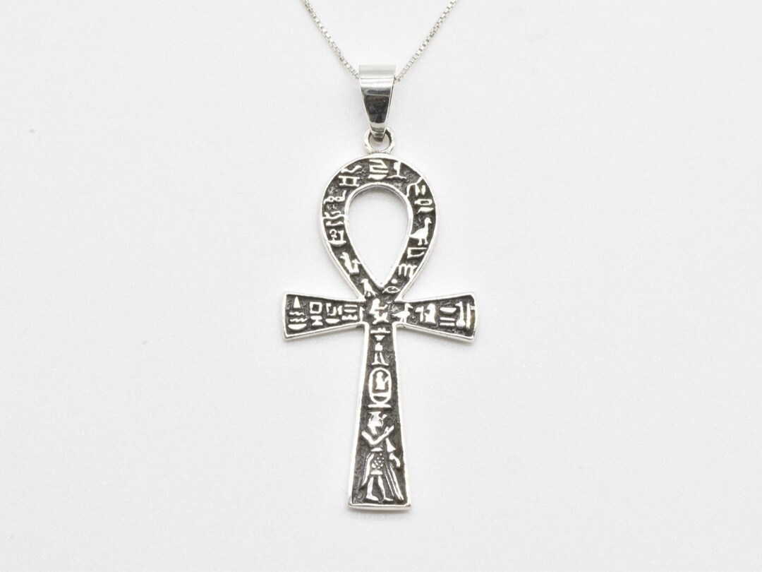 Egyptian Ankh Cross Pendant, Antique Cross Pendant, Silver Ankh Pendant ...