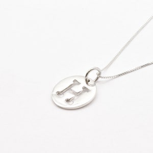 Letter H Pendant, Capital H Necklace, Disc Letter Necklace, Round ...
