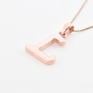 Rose Gold Letter L Pendant, Capital L Pendant, Initial L Necklace ...