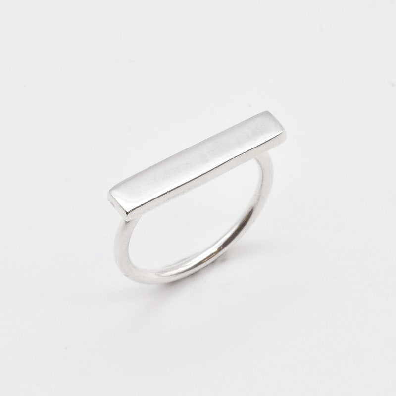 Square Silver Plain Ring - Etsy UK