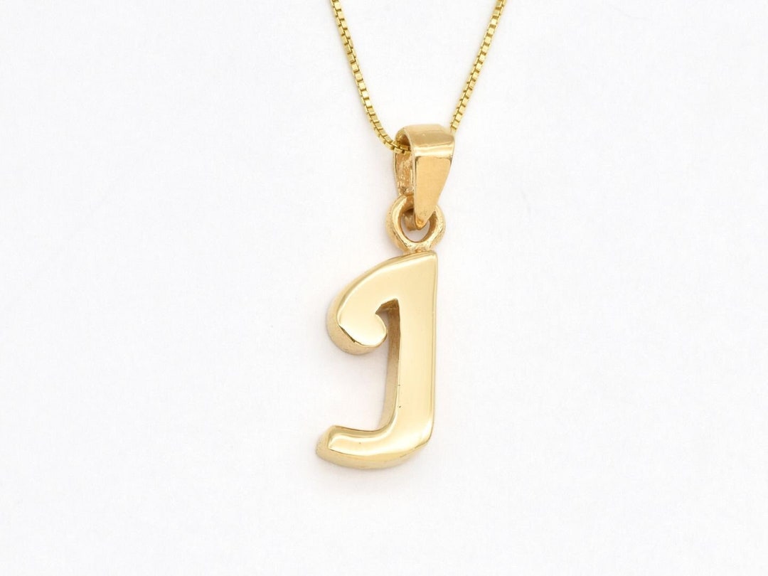 Gold Letter J Pendant, Initial J Pendant, Gold Letter Pendant, Capital ...