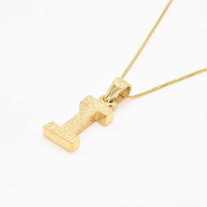 Letter I Gold Pendant, Letter Charm, Initial I Necklace, Alphabet ...