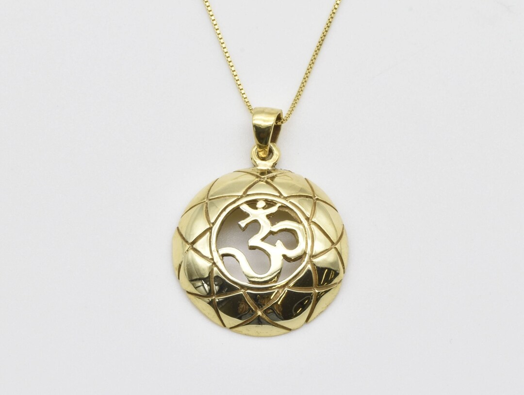 Gold Om Pendant, Traditional Om, Religious Pendant, 18k Gold Vermeil ...