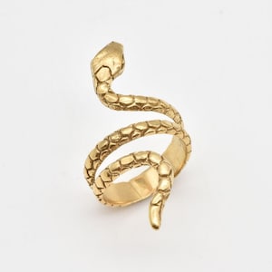 Gold Snake Ring, Statement Snake Ring, Animal Ring, Serpent Ring ...