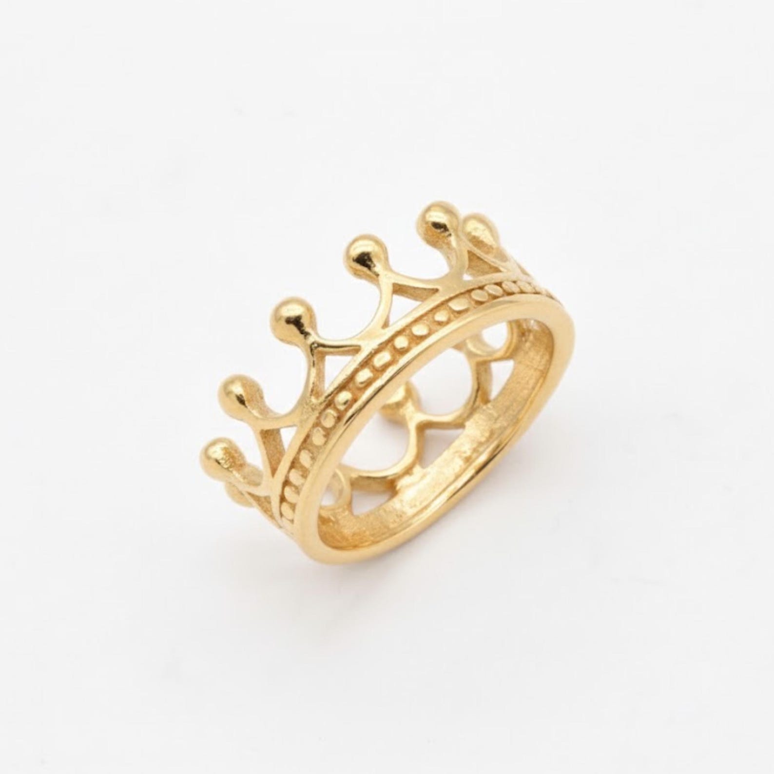 Gold Crown Ring, Gold Tiara Ring, Gold Princess Ring, Queen Ring, King ...