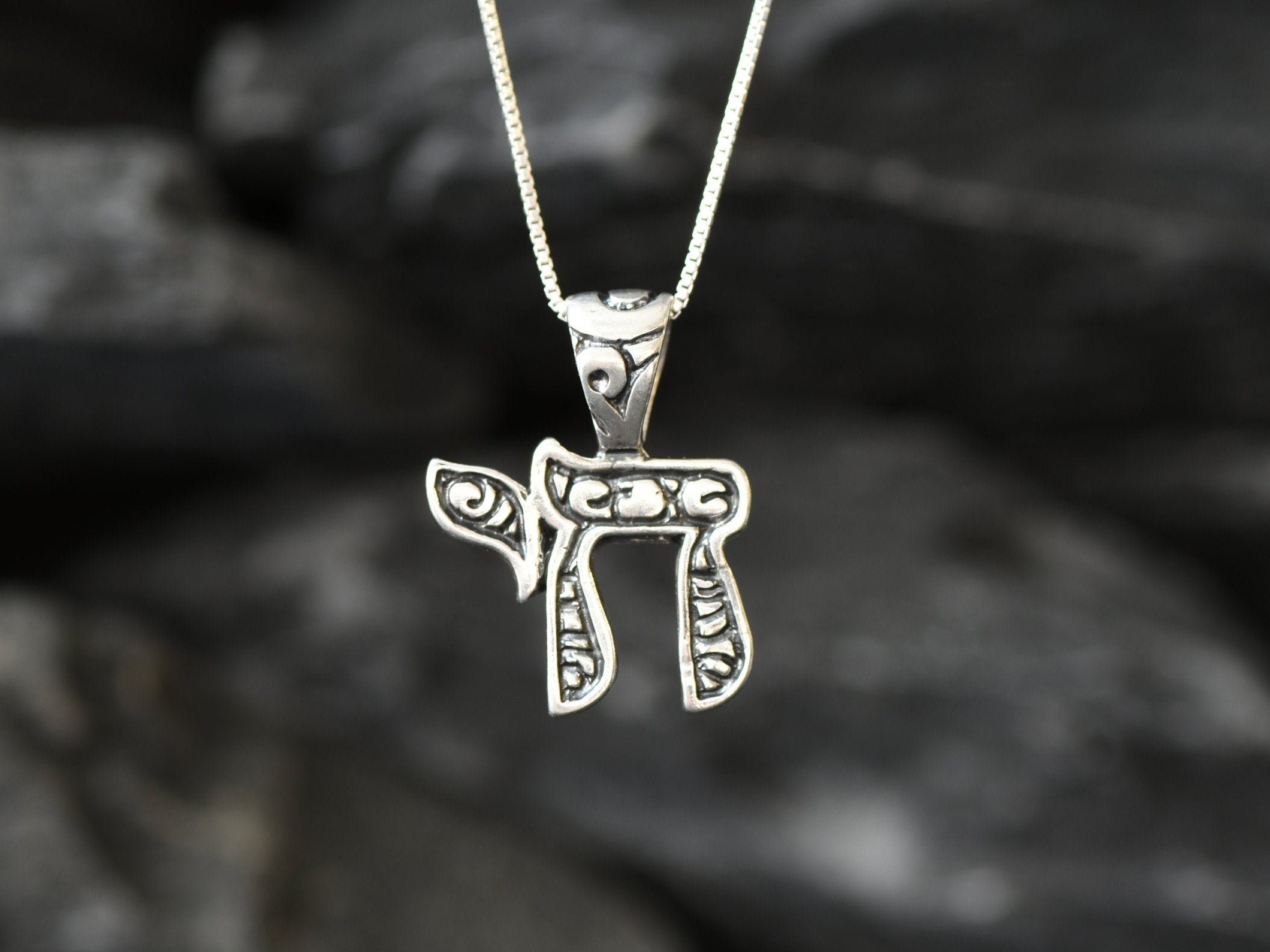 Hebrew Chai Pendant Chai Necklace Hebrew Pendant Jewish | Etsy