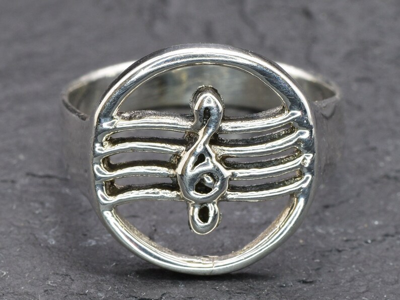 Silver Treble Clef Ring Music Note Ring Sterling Silver - Etsy