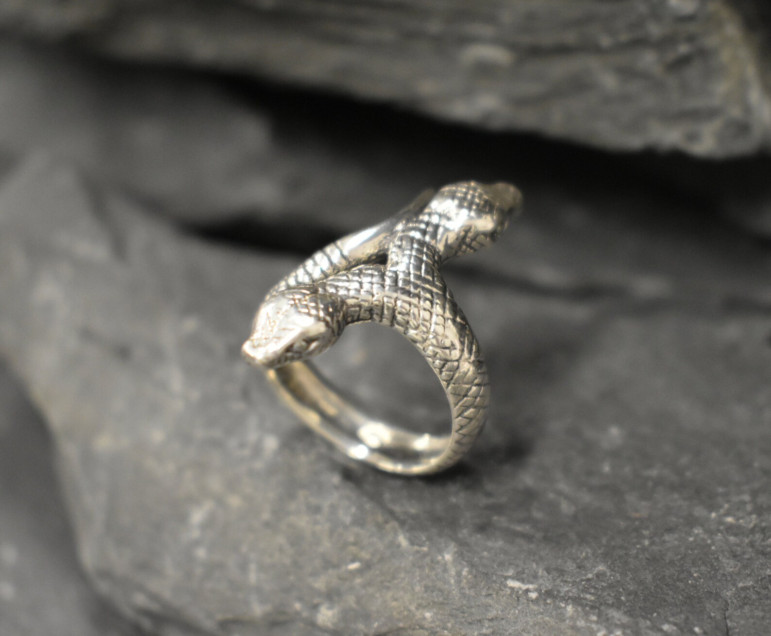 Anneau de serpent argenté anneau long anneau de serpent | Etsy