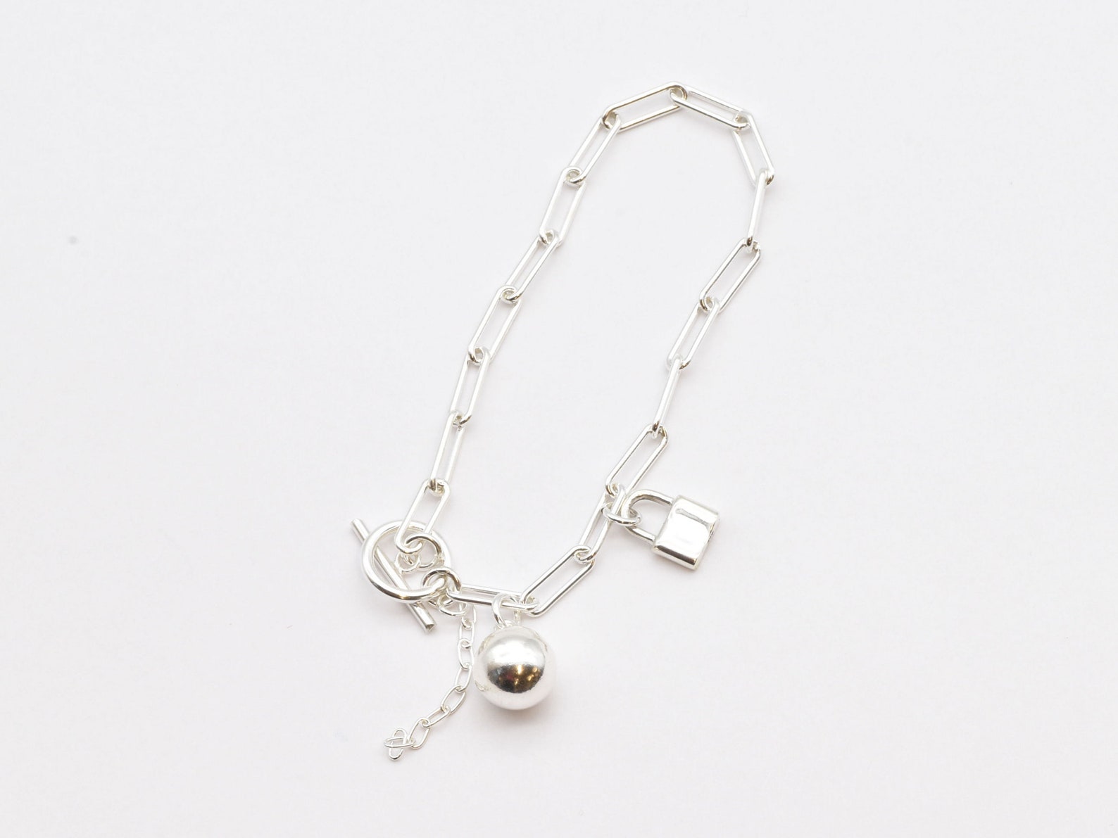 Silver Lock Bracelet, Silver Chain Bracelet, Lock Chain Bracelet ...