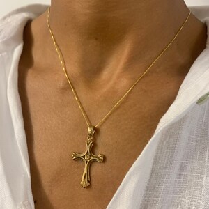 Vintage Cross Pendant, Gold Cross Pendant, Gothic Cross Style, Gothic ...