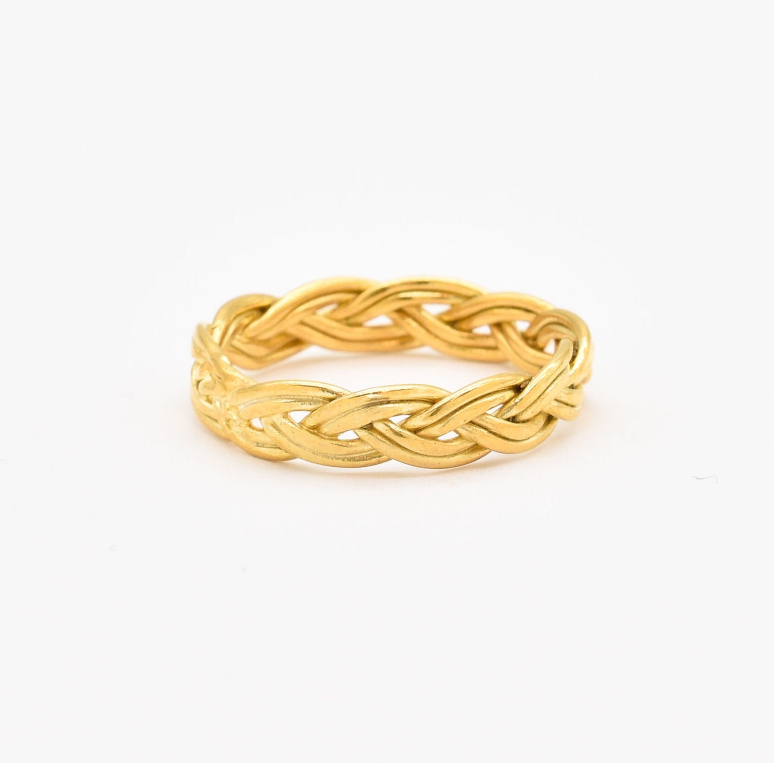 Gold Braided Ring, Stacking Ring, Gold Vermeil Ring, Plait Ring, Braid ...