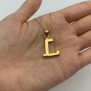 Gold Letter L Pendant, Capital L Pendant, Initial L Necklace, Alphabet ...