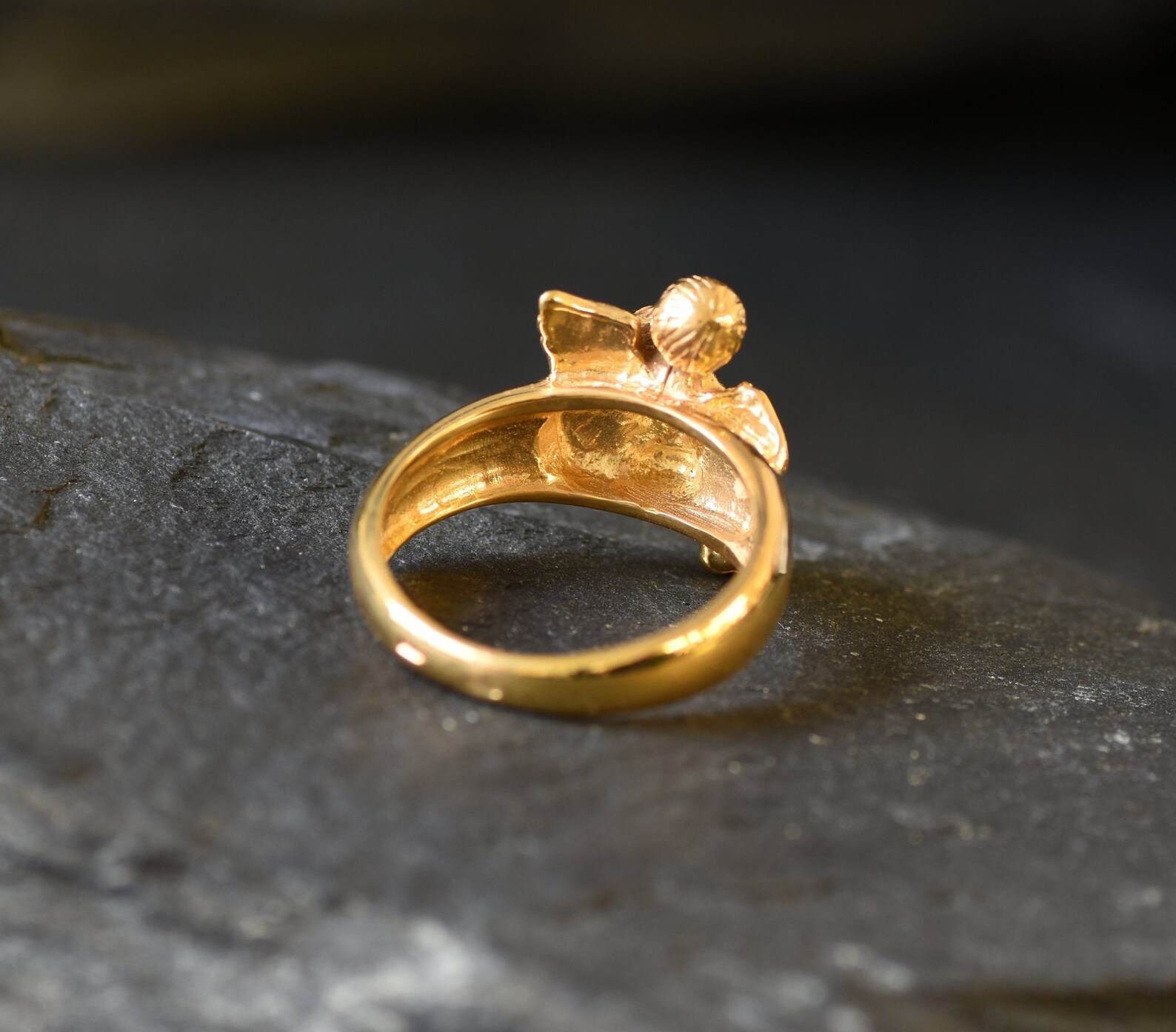 Gold Angel Ring Angelic Ring Cupid Ring Saint Ring | Etsy