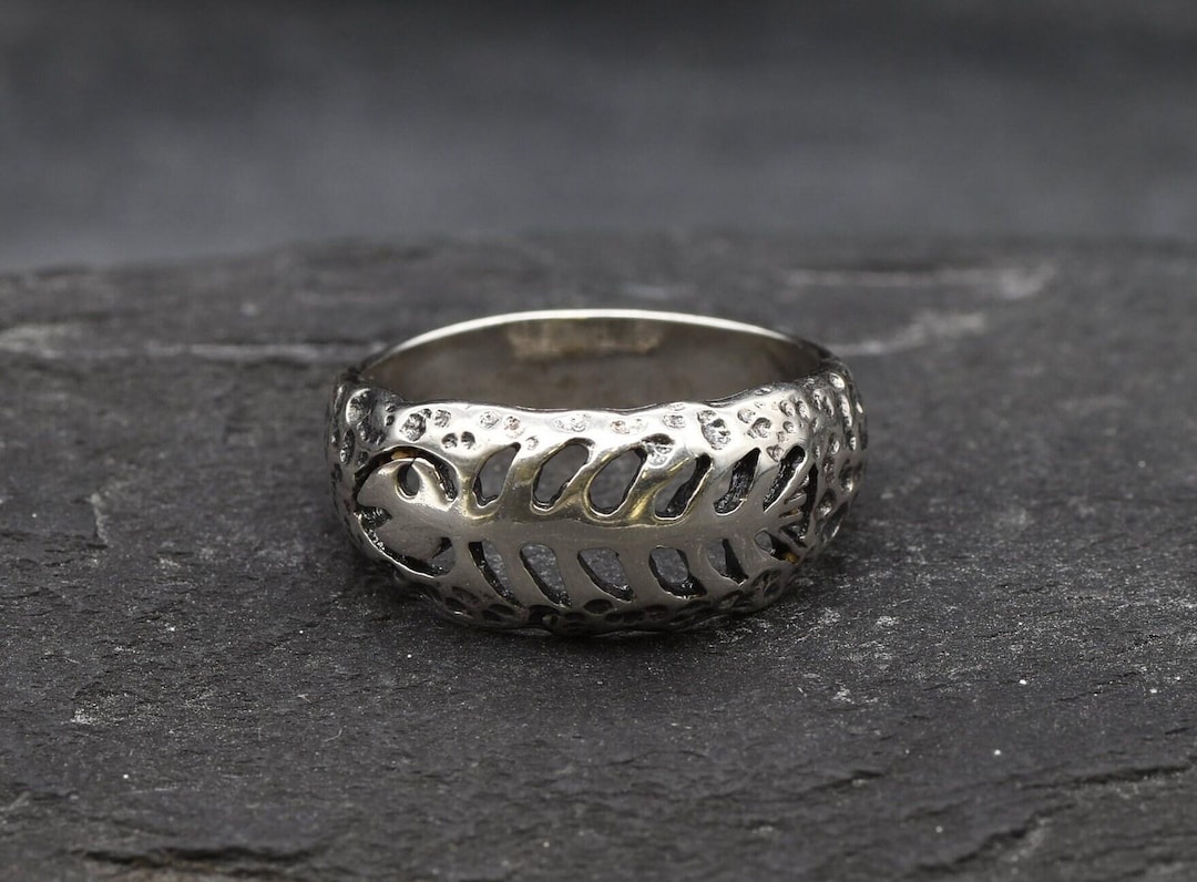 Fish Bone Ring, Wide Silver Ring, Lucky Ring, Fish Ring, Christmas Gift ...