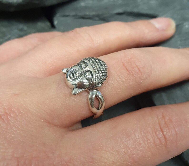 Buddha Ring Silver Buddhist Ring Symbolic Ring Gautama - Etsy