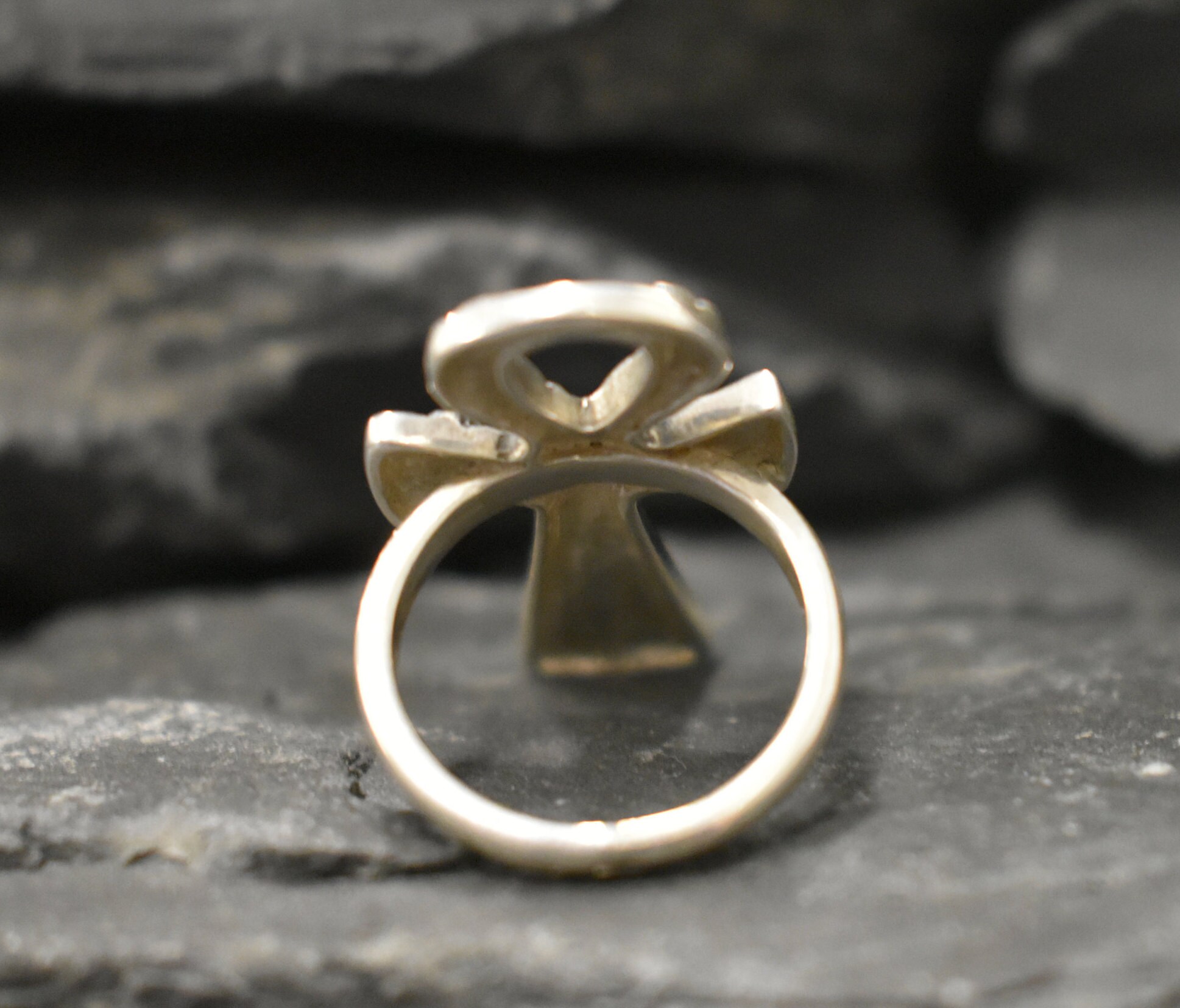 Ankh Ring Silver Ankh Ring Solid Silver Ring Long Ring | Etsy