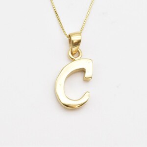 Letter C Gold Pendant, Capital C Pendant, Initial C Necklace, Alphabet ...