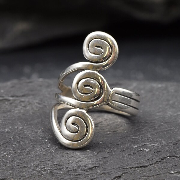 Long Silver Ring - Etsy