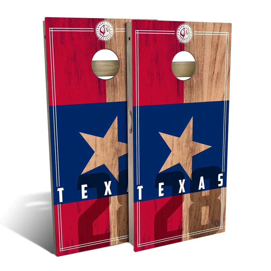Texas State Flag 2.0 Cornhole Boards, Complete Outdoor Game Set With 2 ...