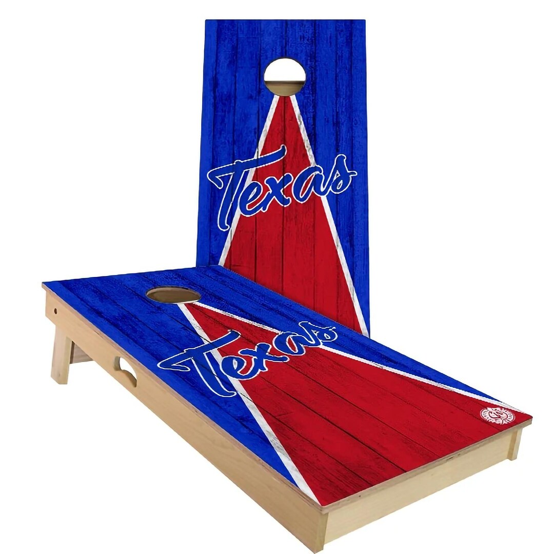 Texas Triangle Baseball Cornhole Boards, Complete Outdoor Game Set With ...