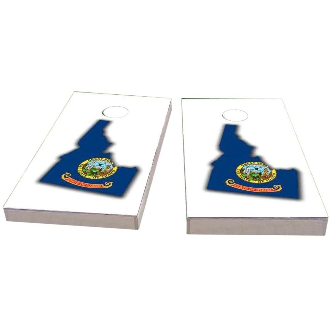Idaho Outline white Cornhole Boards, Complete Outdoor Game Set With 2 ...