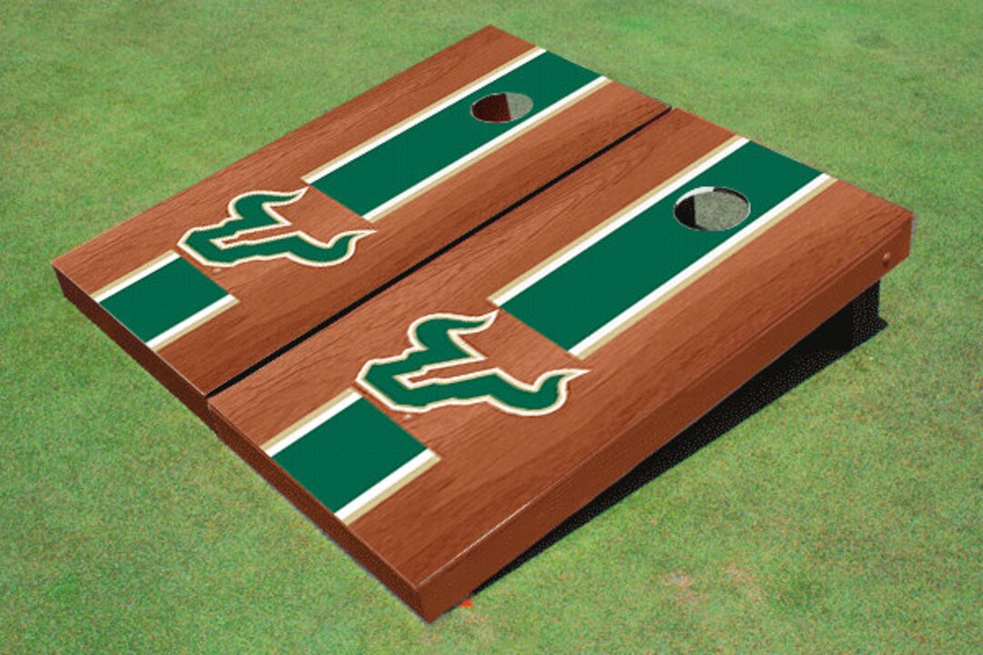 USF Bulls Cornhole Boards: Green Rosewood, Official NCAA - Handmade USA ...