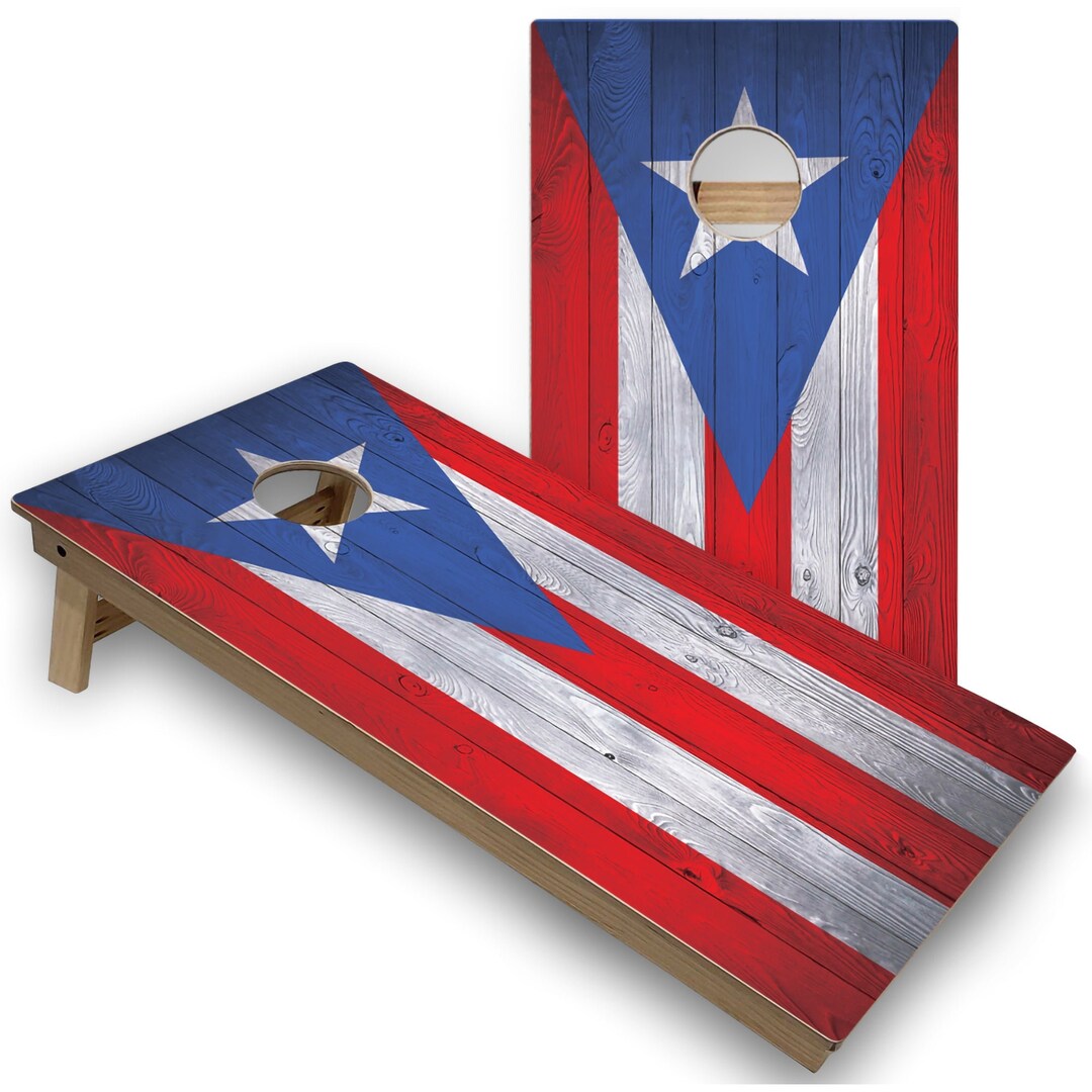 Puerto Rico Flag Cornhole Boards: Regulation Size Outdoor Game Set - Etsy