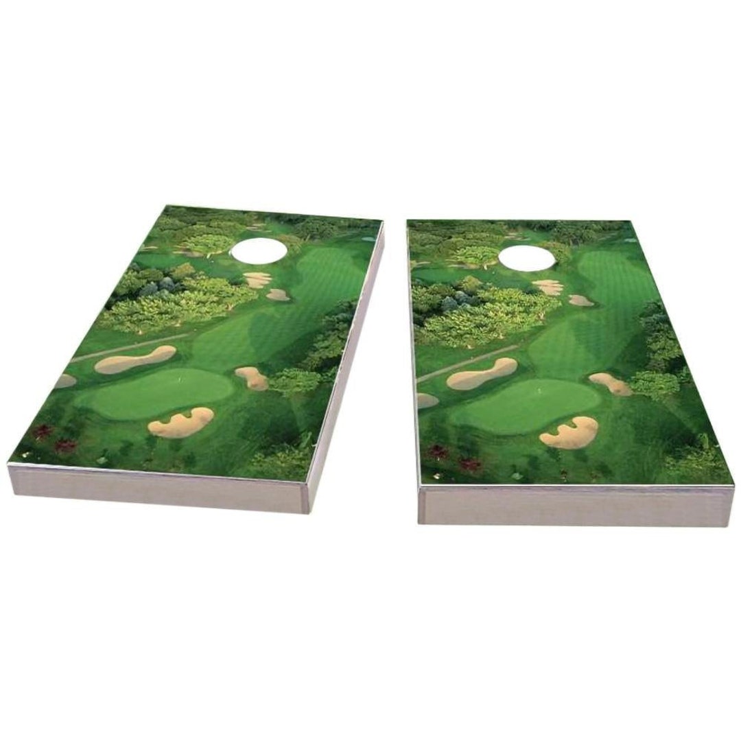 Golf Course Flyover Cornhole Boards, Complete Outdoor Game Set With 2 ...
