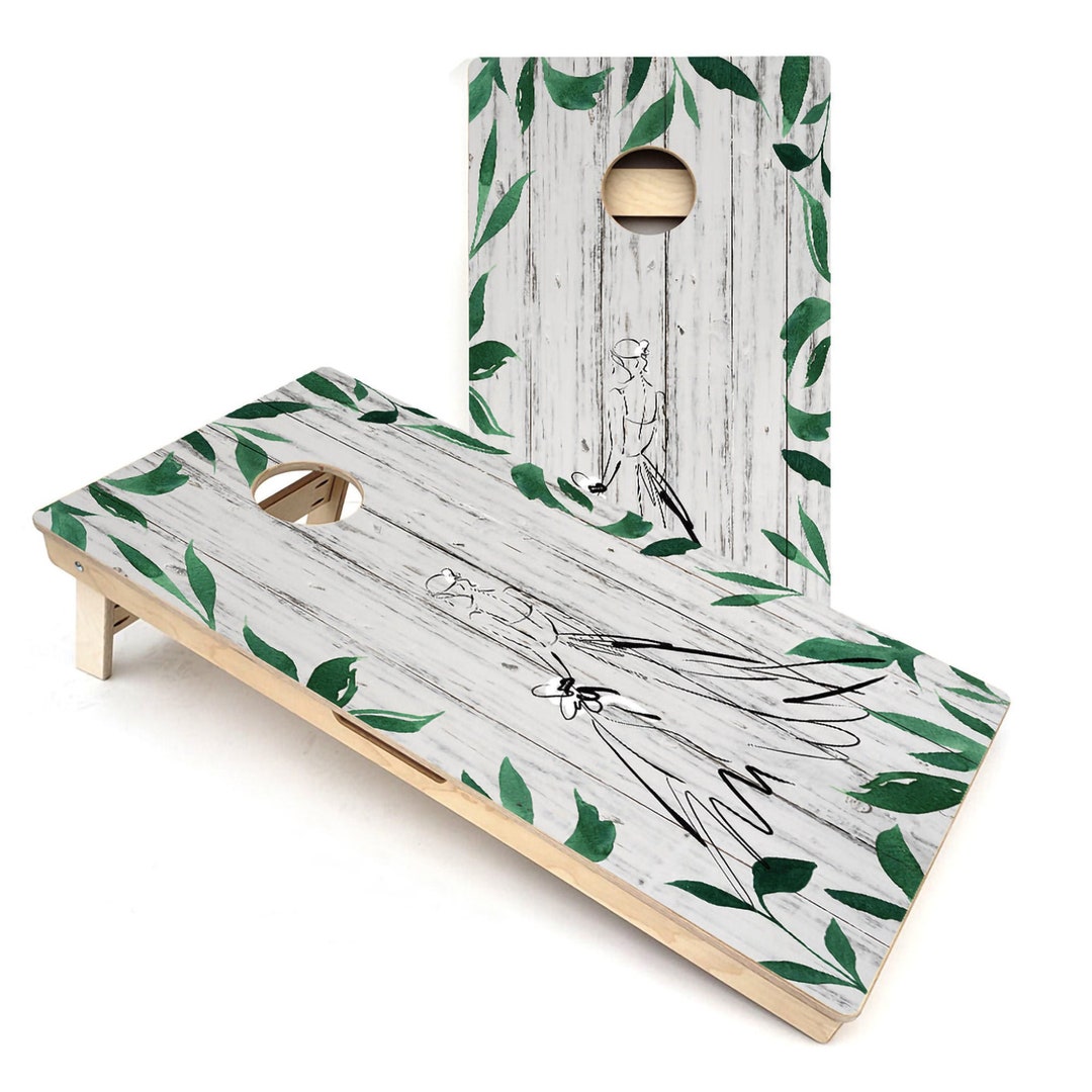 Bride Sketch Cornhole Boards, Outdoor Lawn Game With 2 Boards ...