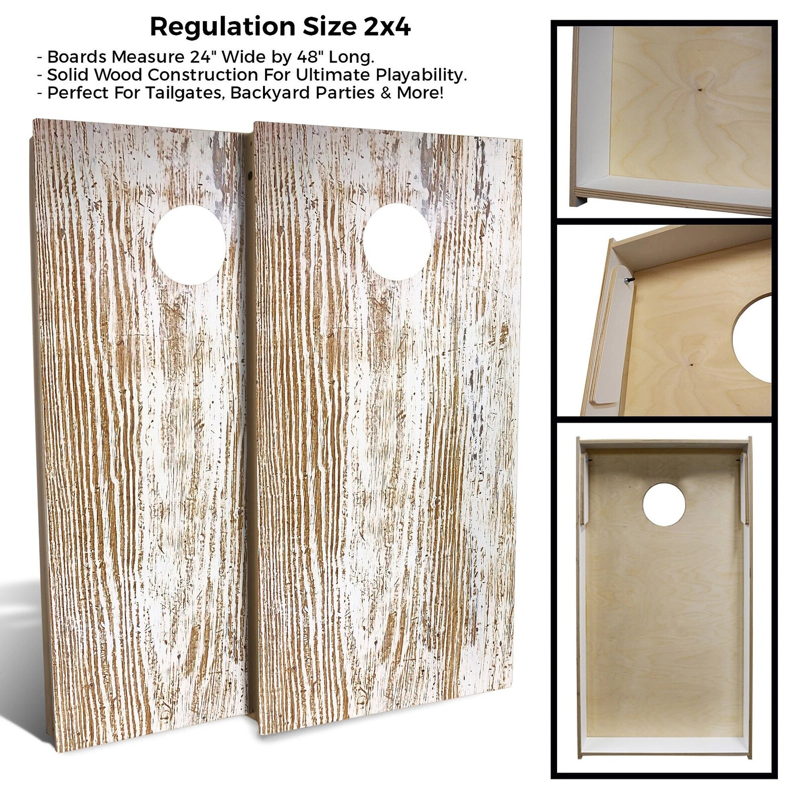 Rustic White Cornhole Boards Complete Outdoor Game Set With 2 - Etsy