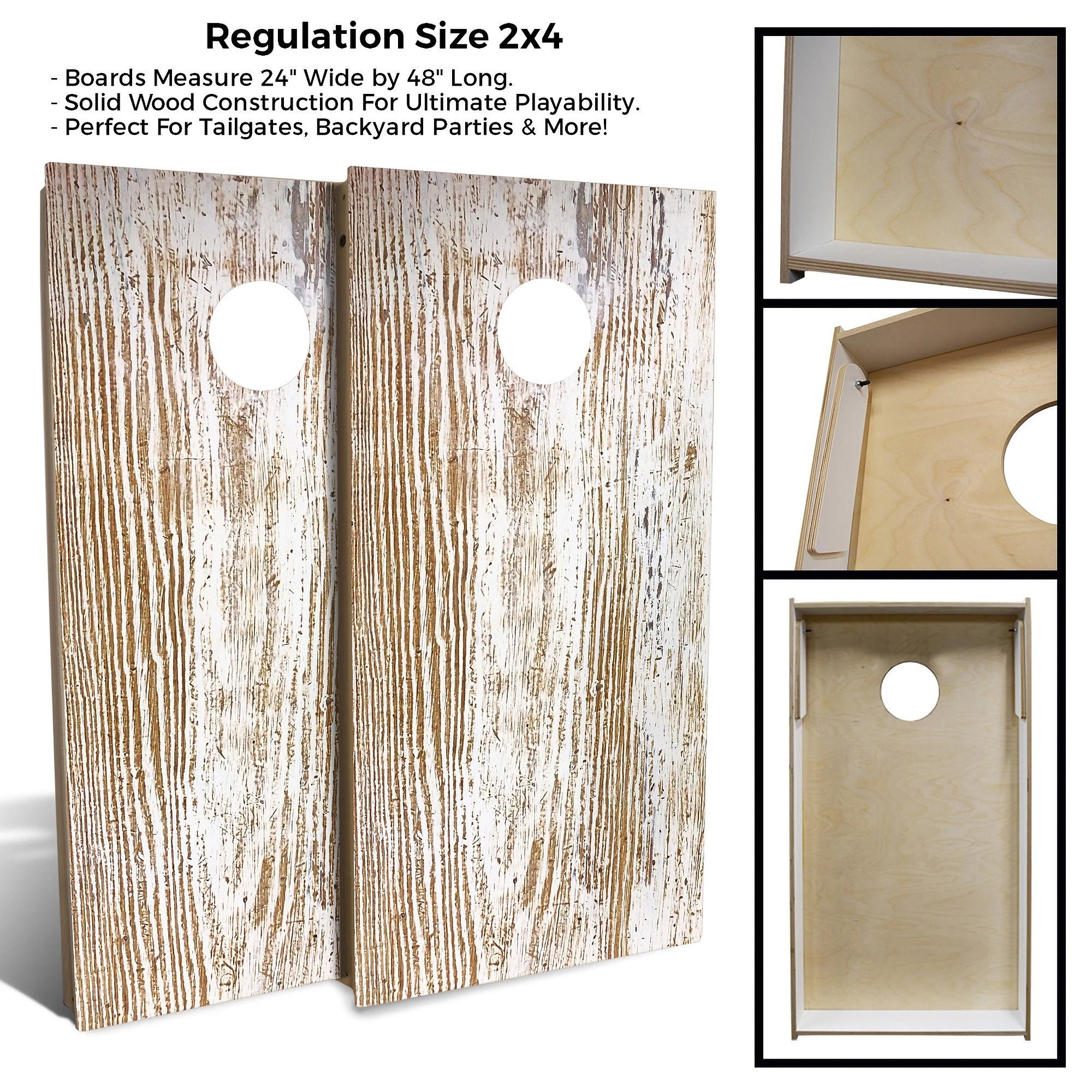 Rustic White Cornhole Boards Complete Outdoor Game Set With 2 - Etsy
