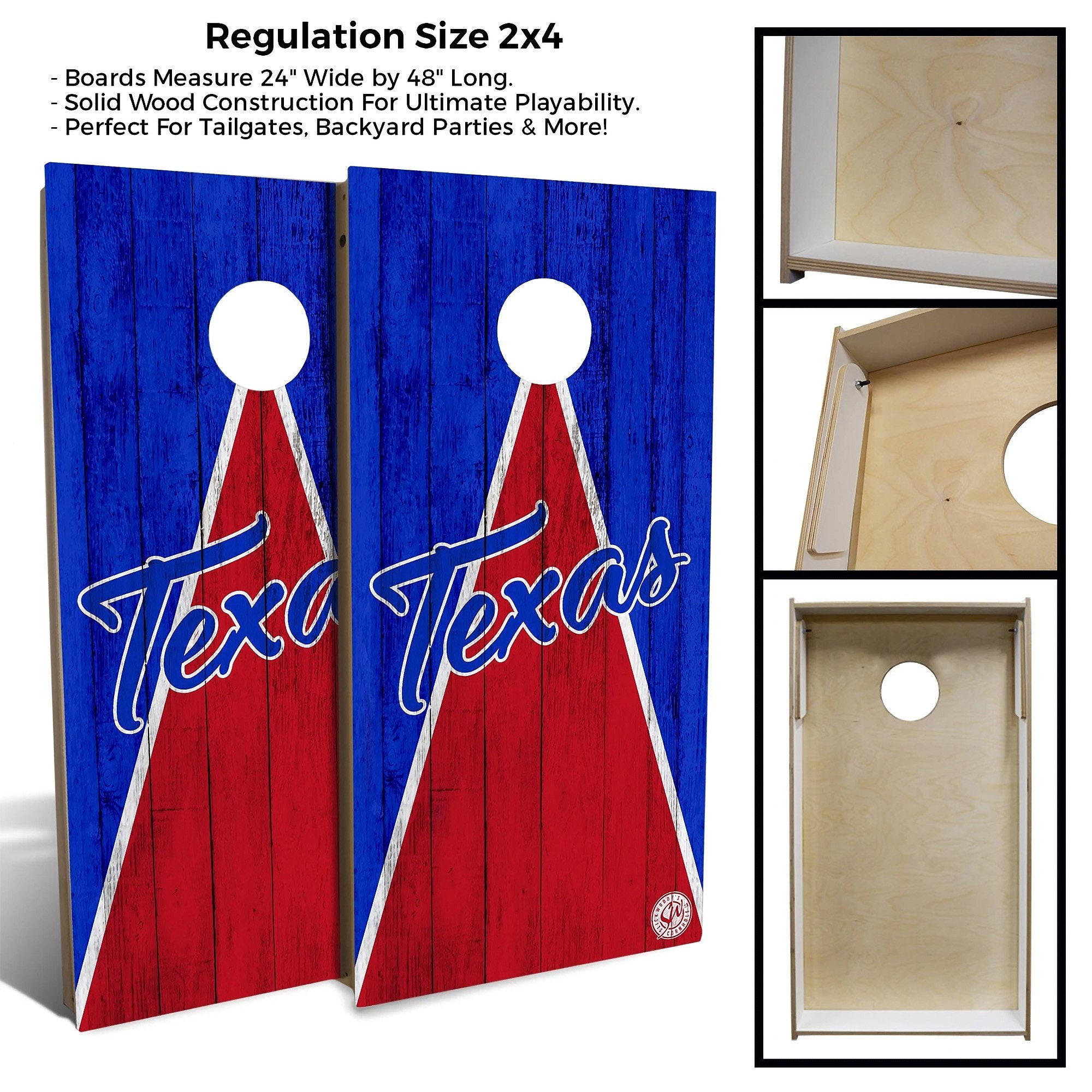 Texas Triangle Baseball Cornhole Boards Complete Outdoor Game - Etsy